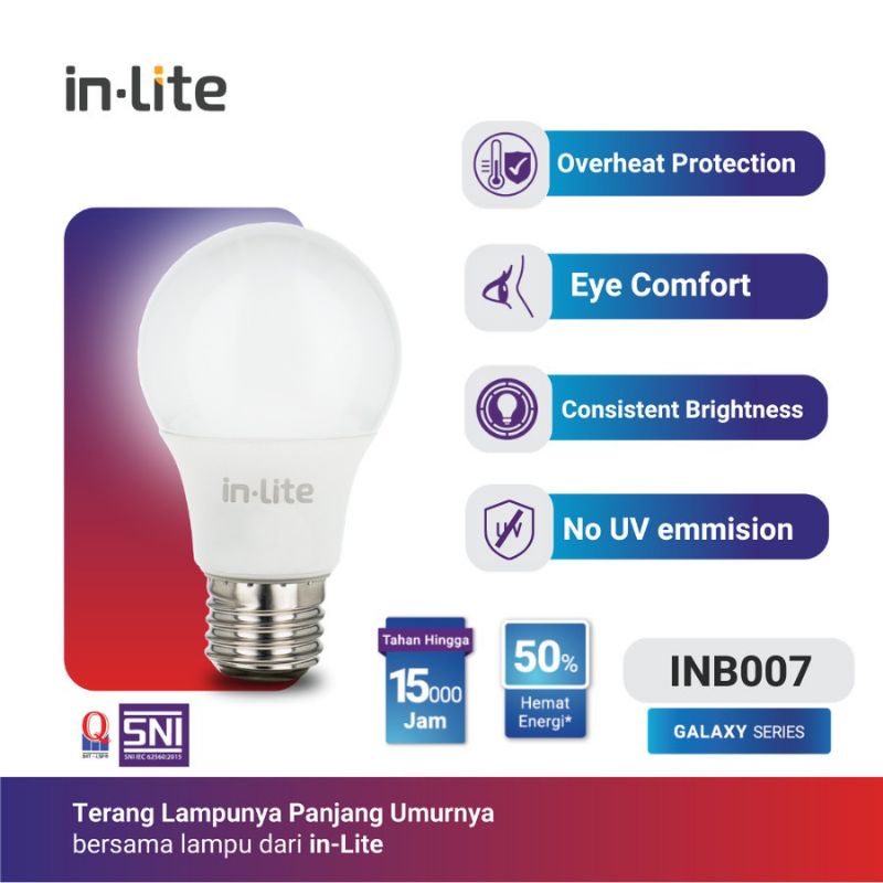 Jual Lampu LED Bulb INLITE 3W Putih Kuning IN-LITE INB007 Samsung ...