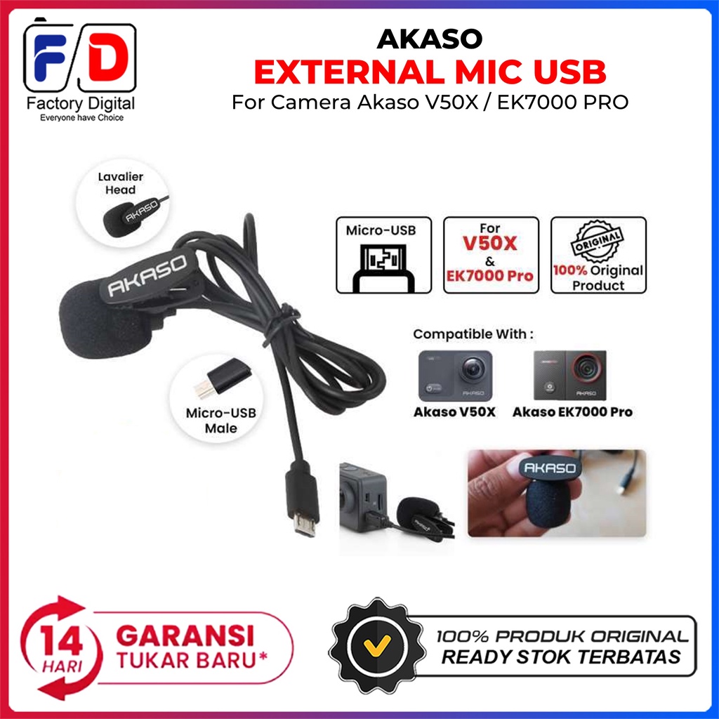 Jual Akaso External Microphone USB For Akaso V50X Mic Original | Shopee ...