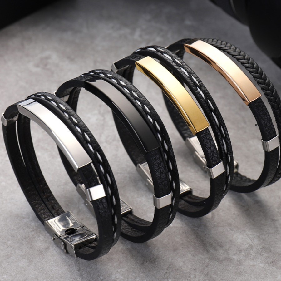 Jual DOUBLE LAYER Stainless Steel gelang TITANIUM MODEL TERBARU T11 ...
