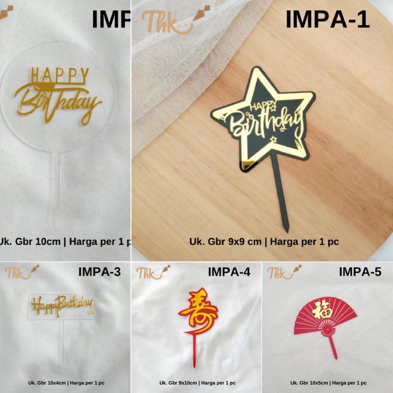 Jual IMPA - Hiasan Kue Cake Topper Happy Birthday Mandarin Chinese Fu ...