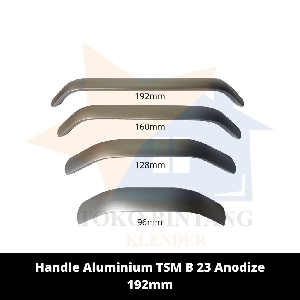 Jual Handle Alumunium TSM B 23 Anodize 192mm (pcs) | Shopee Indonesia