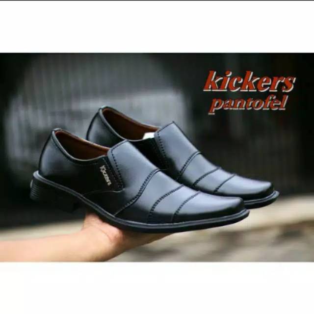 Jual SEPATU PANTOFEL HITAM KICKERS PANTOPEL KULIT ASLI FORMAL KERJA ...
