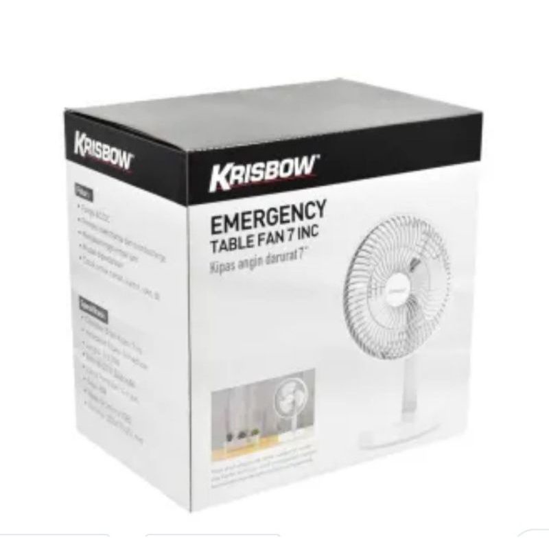 Jual Krisbow emergency table fan kipas angin darurat emergency charger ...