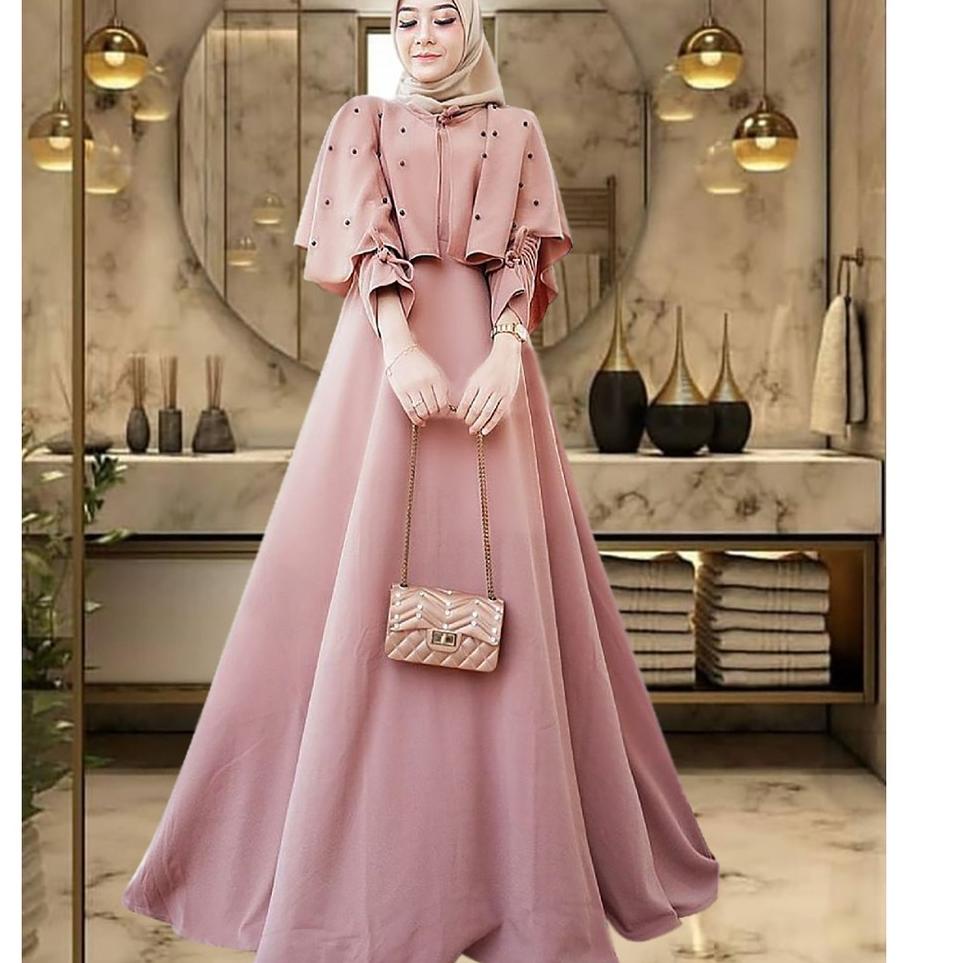 Jual Produk 096 [COD] CACA DRESS GAMIS MAXY MUSLIM MIX MUTIARA FASHION PESTA KONDANGAN 91 Bayar ...