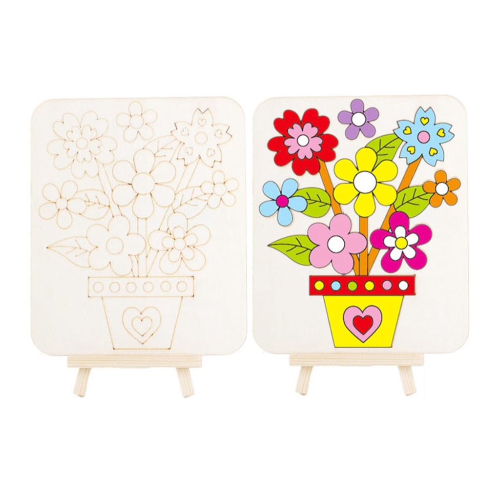 Jual DIY Wooden Coloring Board Mainan Aktivitas Mewarnai LukisaN Papan ...
