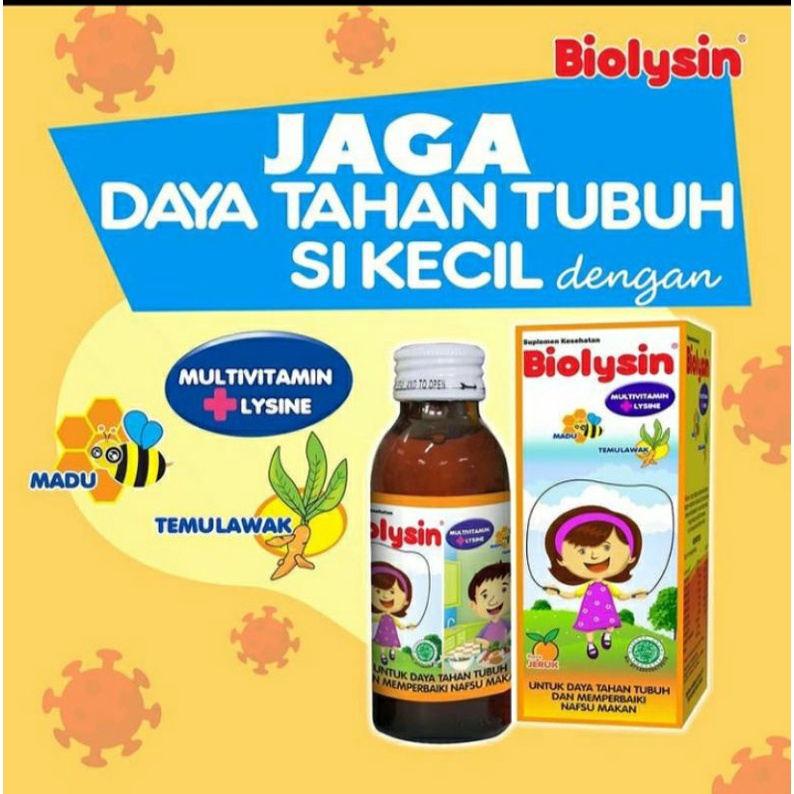 Jual (ORIGINAL) Biolysin Syrup Multivitamin Daya Tahan Tubuh Anak ( 100 ...