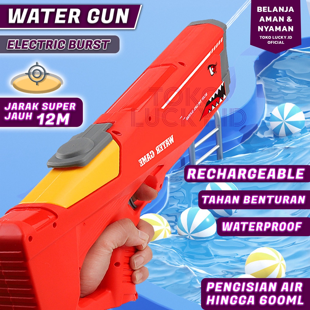 Jual Pistol Air Tekanan Tinggi Elektrik Mainan Anak Water Gun Tembakan Olahraga Outdoor Kids Toy ...