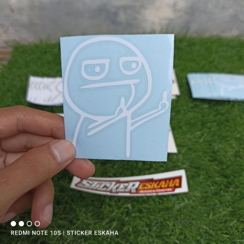 Jual Sticker Cutting Fak Middle Finger Lucu Emoticon Jari Tengah