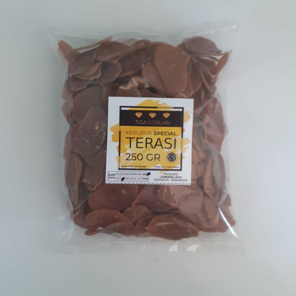 Jual KERUPUK TERASI CAP TIGA BERLIAN Krupuk Mentah Coklat Kecil Rasa ...