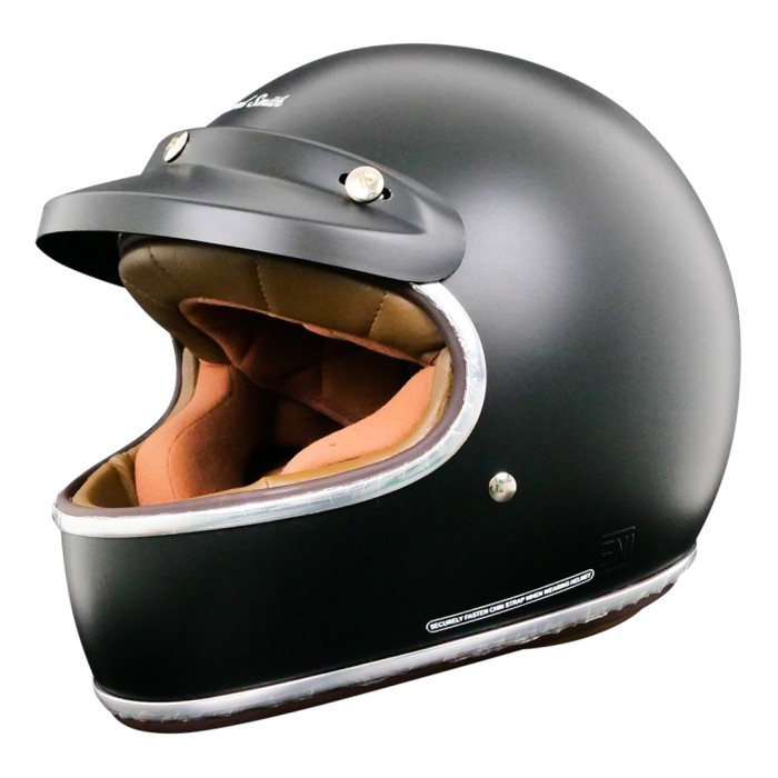 Jual Howard Smith Helm Full Face Retro Original - Deep Black SG ( Doff ...
