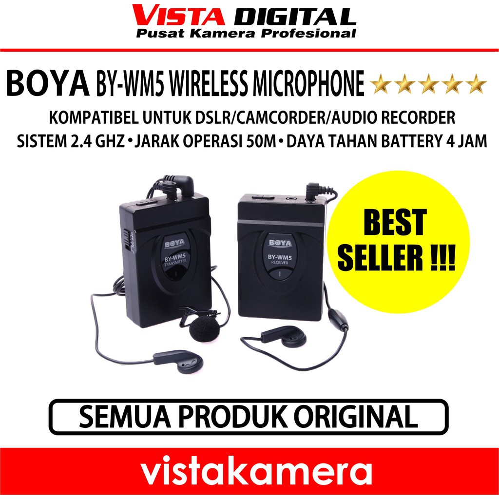 Jual BOYA BY-WM5 BY WM5 WIRELESS MICROPHONE | Shopee Indonesia