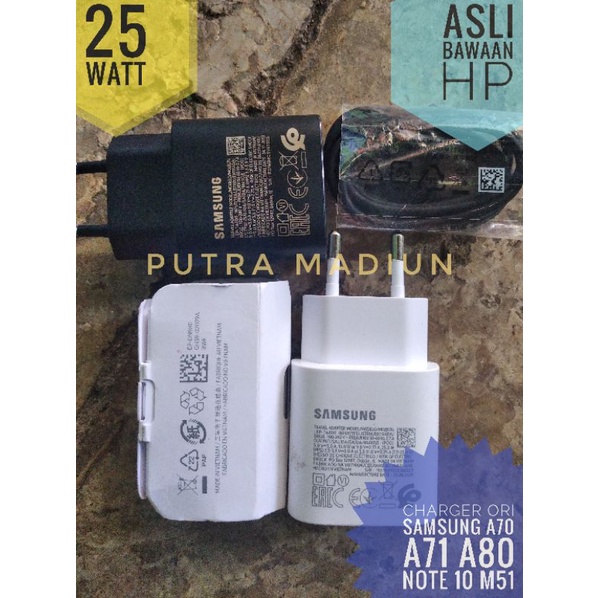Jual Charger ASLI Ori bawaan hp Samsung a70 a71 a80 M51 a72 note 10 S20 ...