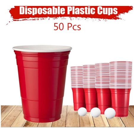 Jual Gelas Plastik Merah Red Cup Plastik Cangkir Pesta 16 Oz | Shopee ...