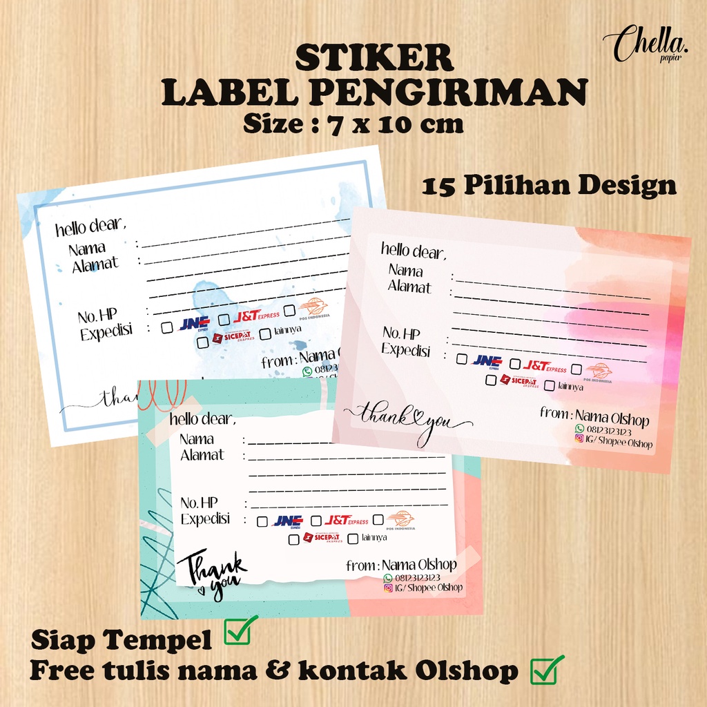 Jual STIKER LABEL PENGIRIMAN OLSHOP (BISA CUSTOM TULIS NAMA OLSHOP ...