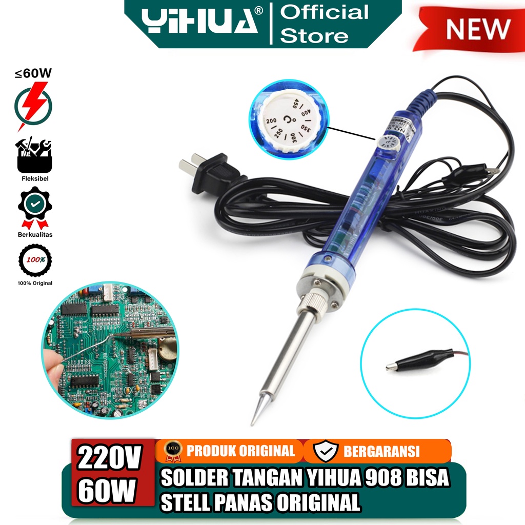 Jual Yihua 908 Solder Tangan Listrik Soldering Iron 60W Adjustable Temperature Original | Shopee ...