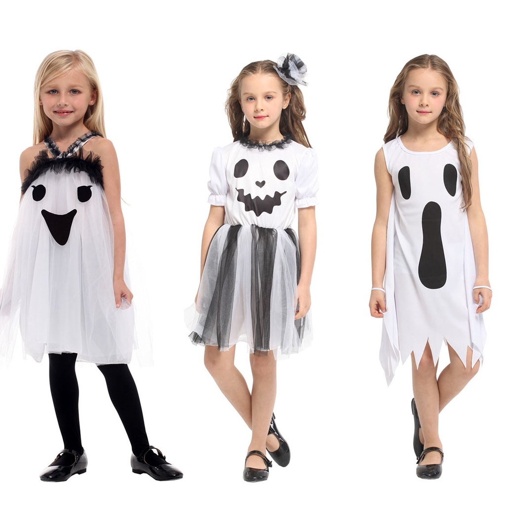 Jual PREORDER Set Kostum Hantu Anak-anak Perempuan Kostum Pertunjukan ...