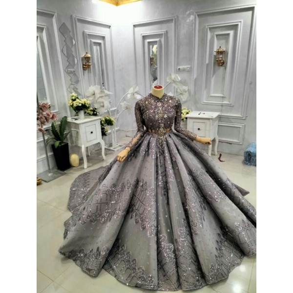 Jual Gaun pengantin barbie murah cantik warna taro | Shopee Indonesia