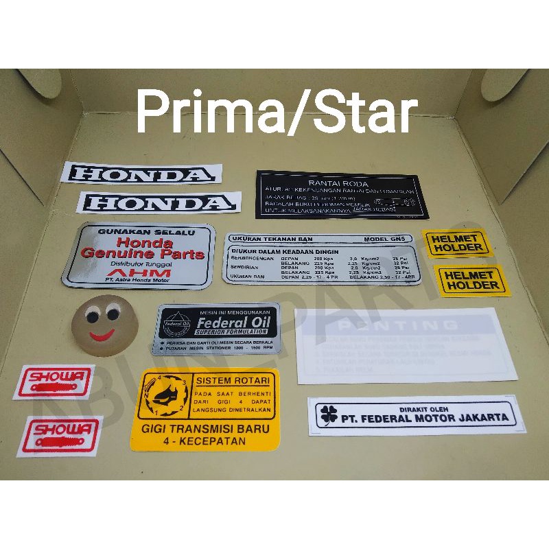 Jual Stiker Pelengkap Detail Honda Star/Prima | Shopee Indonesia