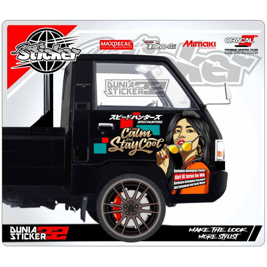 Jual STICKER / STIKER PINTU MOBIL L300 GAMBAR WANITA DENGAN KATA KATA V ...