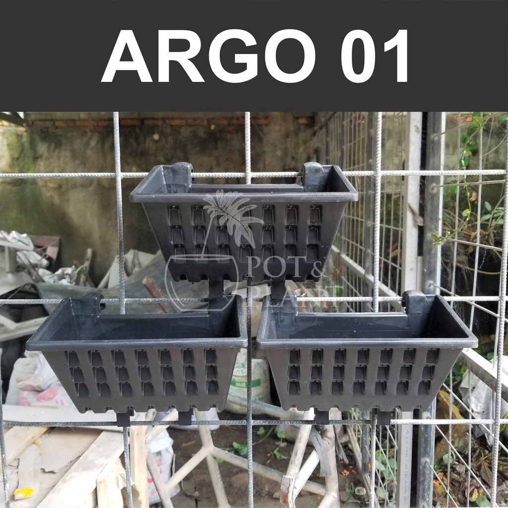 Jual Pot Vertical Tempel Gantung - ARGO 01 - 20 cm - HITAM | Shopee ...