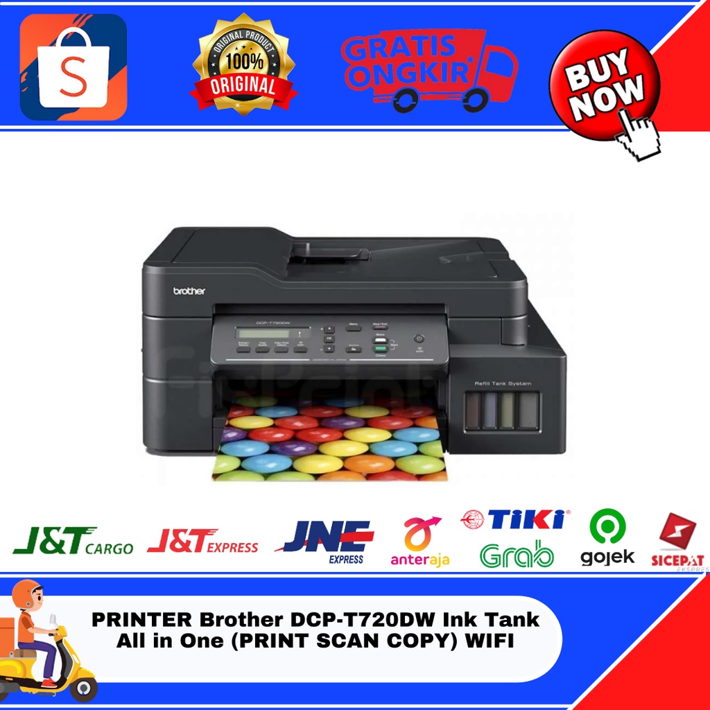Jual PRINTER Brother DCP-T720DW Ink Tank All in One (PRINT SCAN COPY) WIFI | Shopee Indonesia