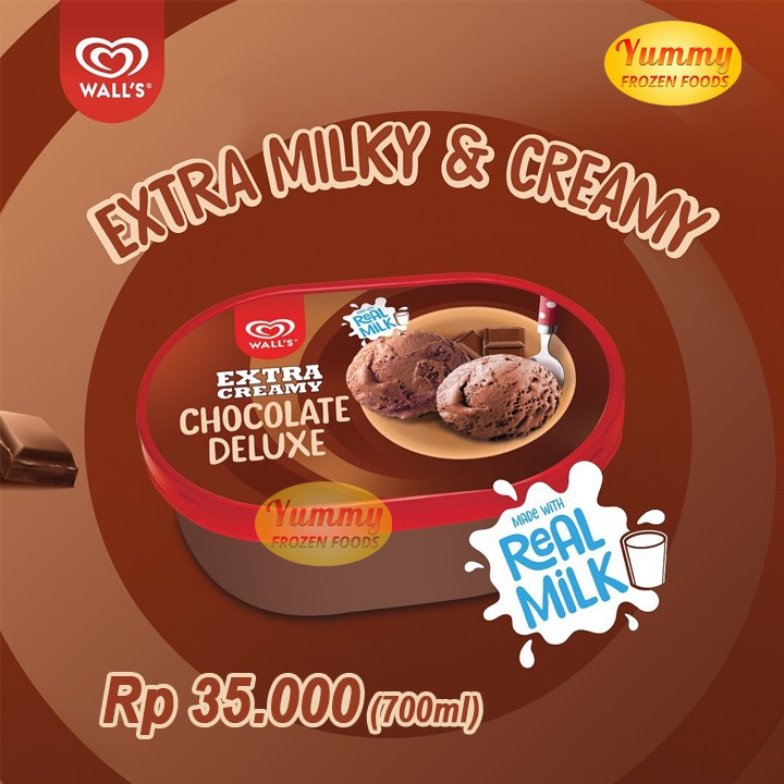 Jual Walls Es Krim Chocolate Deluxe 700ml | Shopee Indonesia