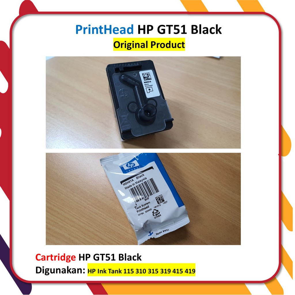Jual Printhead Cartridge HP GT51 Black Original | Shopee Indonesia