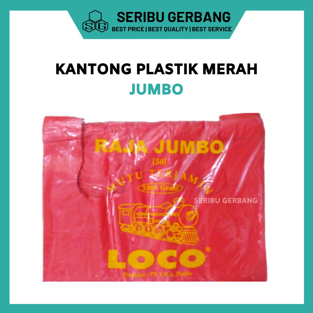 Jual KANTONG PLASTIK MERAH HD50 JUMBO KRESEK BESAR KUAT TENTENG TEBAL ...