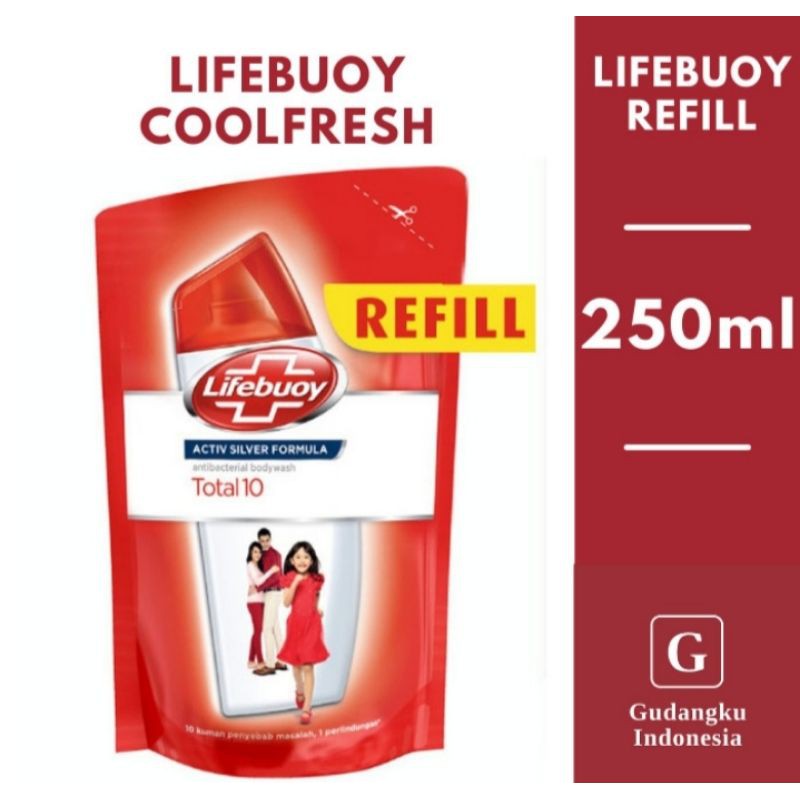 Jual Lifebuoy total 10 merah sabun mandi cair 250 ml | Shopee Indonesia