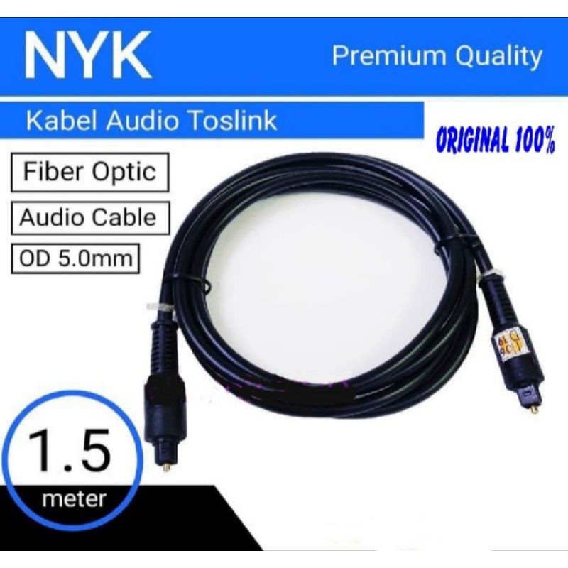 Jual Kabel Fiber Optic Audio Cable Optical Optic NYK 1,5Meter | Shopee ...
