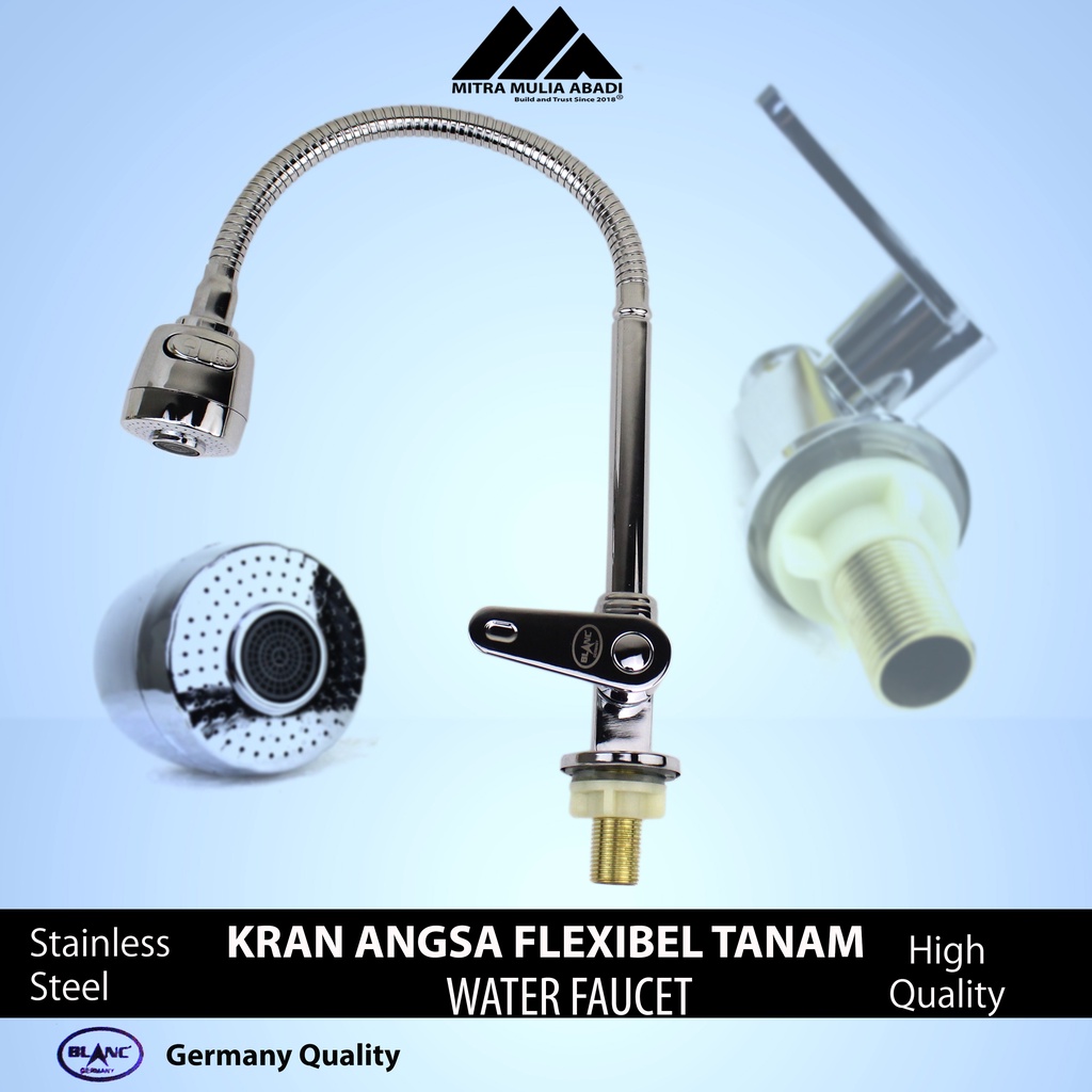 Jual Kran Angsa Flexible Tanam Drat kuningan BLANC/ Kran sink | Shopee ...
