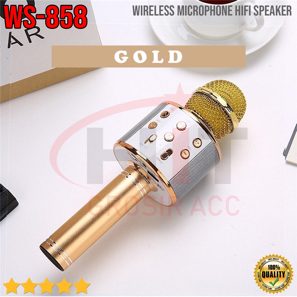 Jual Speaker Microphone Karaoke Mikrofon Wireless Bluetooth WSTER WS-858 Mic Smule | Shopee ...
