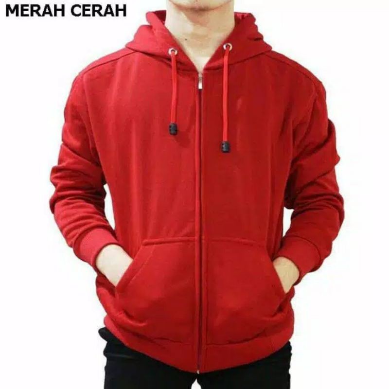 Jual BISA COD Sweater Zipper Polos Pria Wanita Zipper Polos Pleece ...