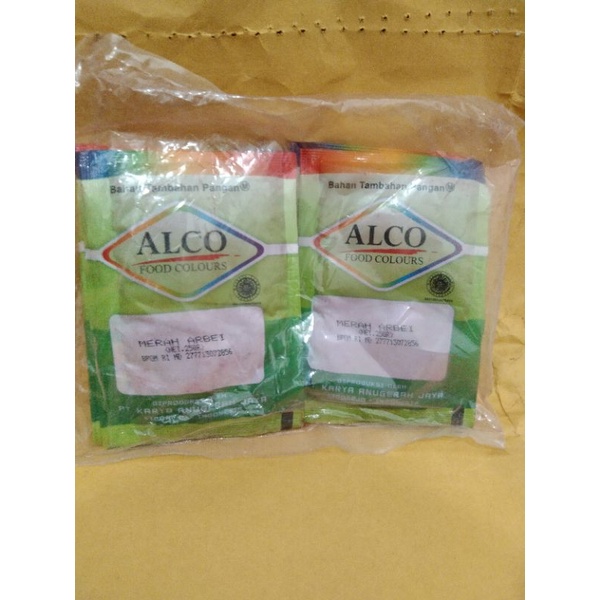 Jual Pewarna Bubuk Merah Arbei sachet 25gr ALCO | Shopee Indonesia