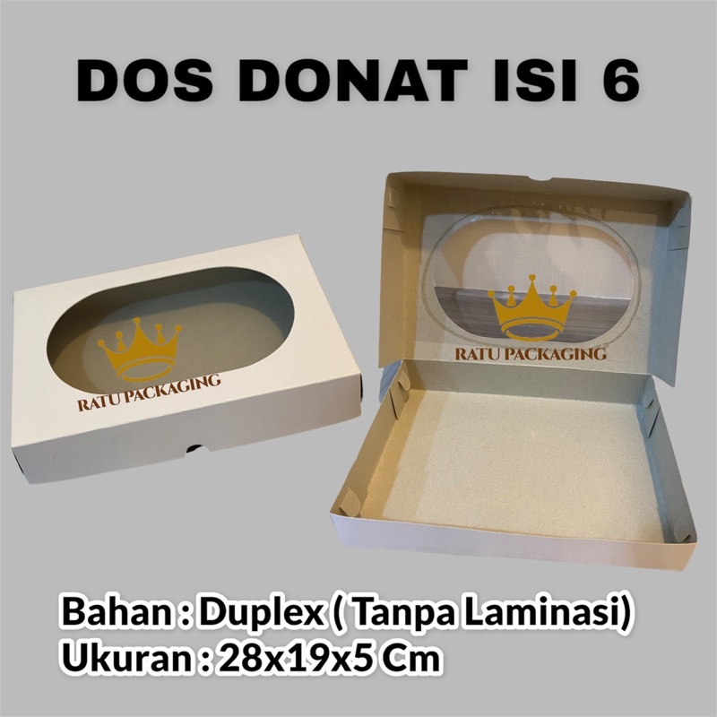 Jual [10PCS] RATU | Dos DUPLEX PUTIH DONAT D6 PUTIH POLOS isi 6 /Kardus ...