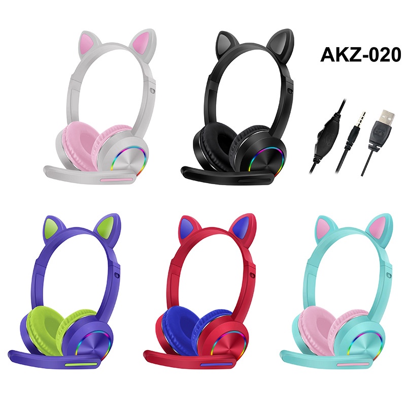 Jual Headset Bando Kucing AKZ-020 Headset Gaming Kucing Handsfree with ...