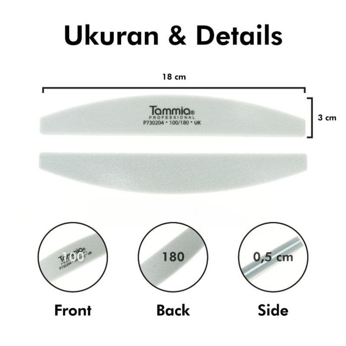 Jual Tammia Professional P730204 7" 100/180 half moon gray foam sanding ...