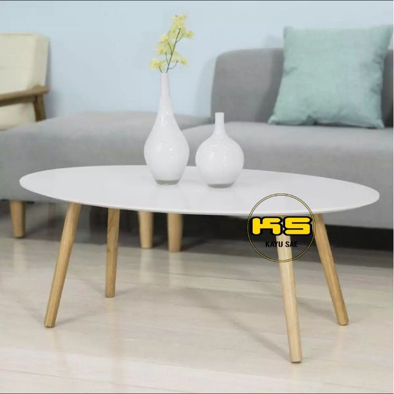 Jual Meja Kopi oval minimalis | Shopee Indonesia