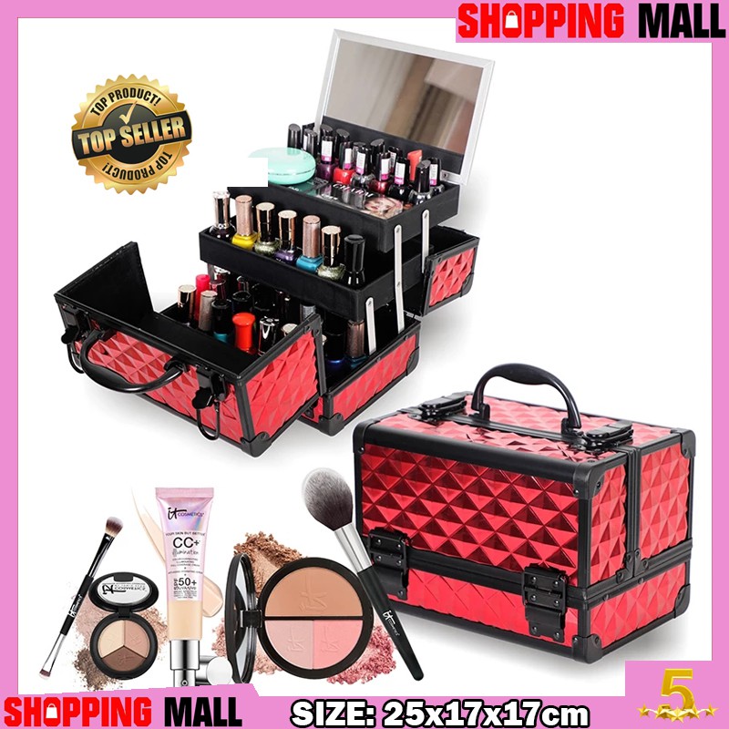 Jual NEW ARRIVALS KOTAK MAKE UP KACA /BOX MAKEUP /BEAUTY CASE /TEMPAT ...