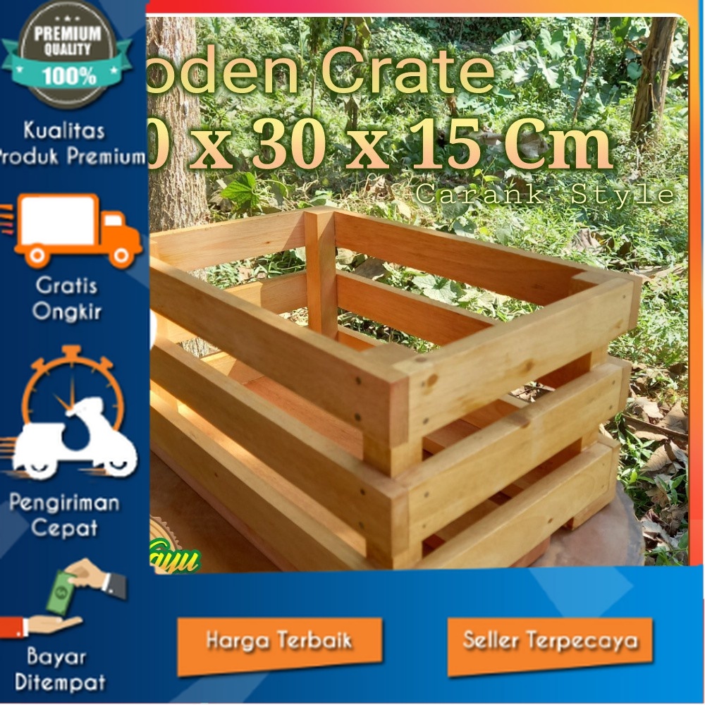 Jual Wooden crate 30x20x15 kotak kayu serba guna tempat penyimpanan ...