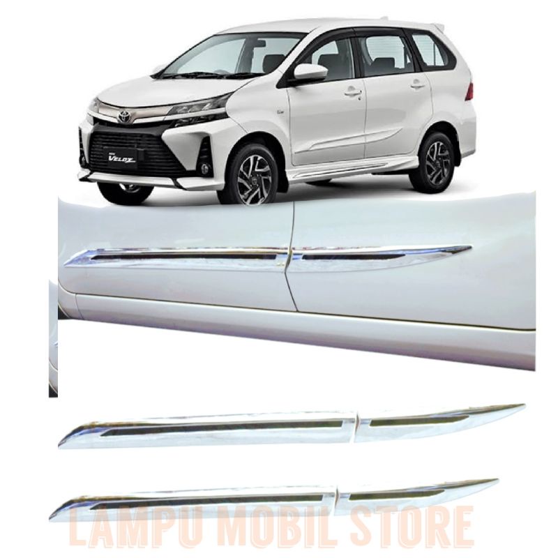 Jual Chrome TRD Side Moulding List Body Lis Pintu Samping Toyota Avanza ...