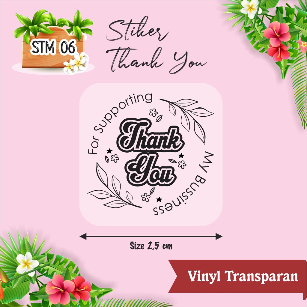 Jual STIKER THANK YOU VINYL TRANSPARAN STM 06 | Shopee Indonesia