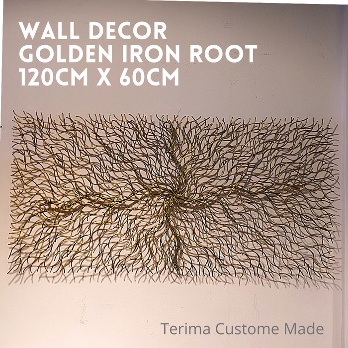 Jual Leolle Hiasan Dinding Akar Metal Emas Recta 120x60cm | Shopee ...