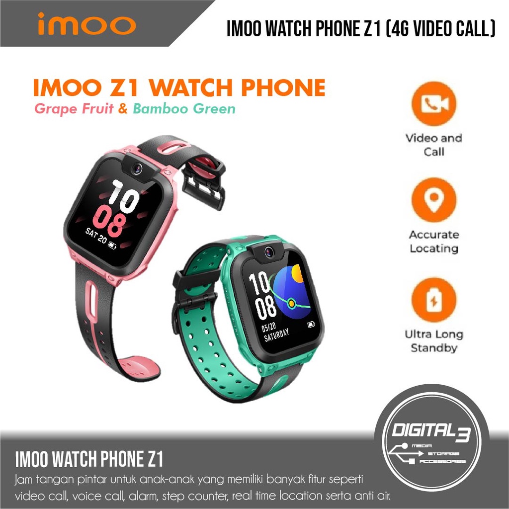 Jual Original Imoo Z1 Smart Watch Jam Pintar Anak Waterproof 4G Video ...