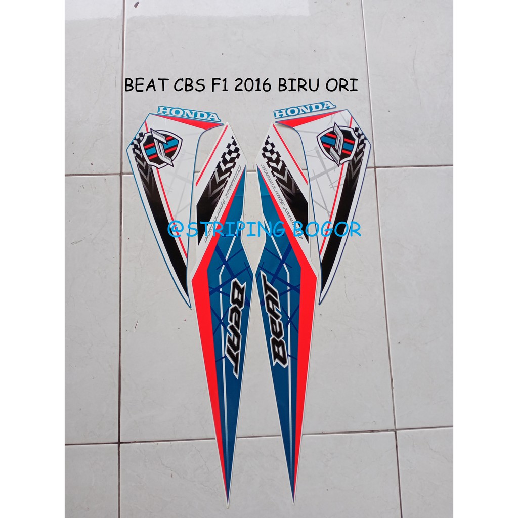 Jual Sticker Striping Lis Motor Honda Beat CBS F1 2016 Biru | Shopee ...