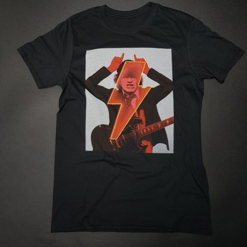 Jual Kaos Band ACDC Official - Angus Finger Horn (Back Print) | Shopee ...