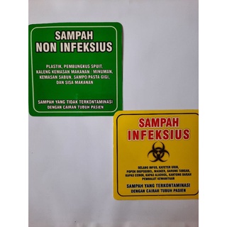 Jual Stiker Sampah Infeksius | Stiker Sampah Non infeksius | Stiker ...