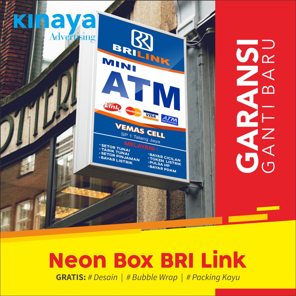 Jual NEON BOX AGEN BRI LINK UKURAN 50 x 100 | Shopee Indonesia