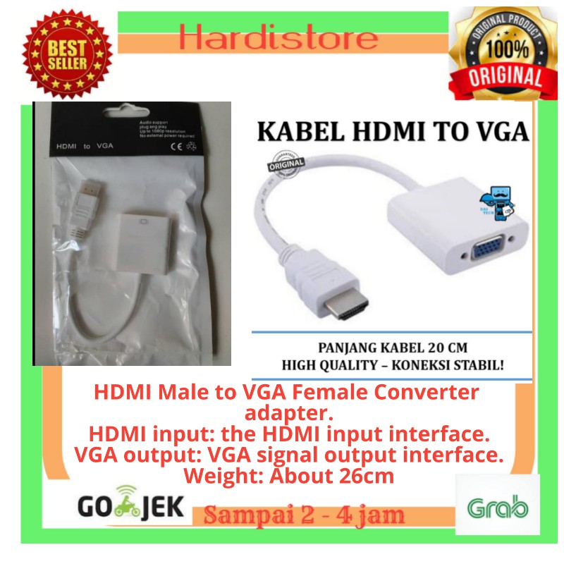 Jual HDMI TO VGA Adapter / KONEKTOR HDMI TO VGA / HDMI TO VGA CONVERTER ...