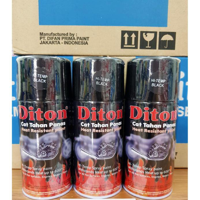 Jual CAT SPRAY DITON TAHAN PANAS 600C (300CC) WARNA HITAM DOFF | Shopee ...